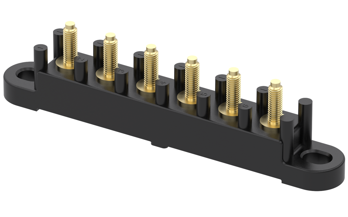 GEP JB625-6-32 5 Position Stud Block, Stud Size #10-24 | Connector ID