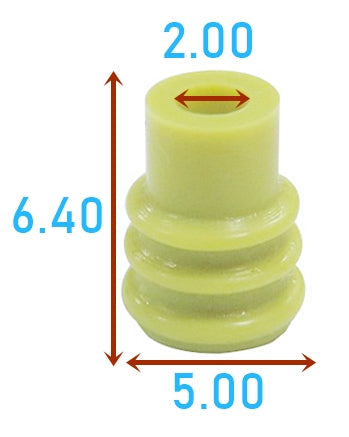 Sumitomo 7165-0198. Wire Seal, HW 090, Yellow, Silicone | Connector ID